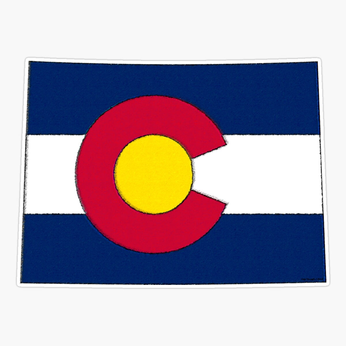 Maneki Colorado Map With Colorado State Lag Sticker, Phone Decal Water ...