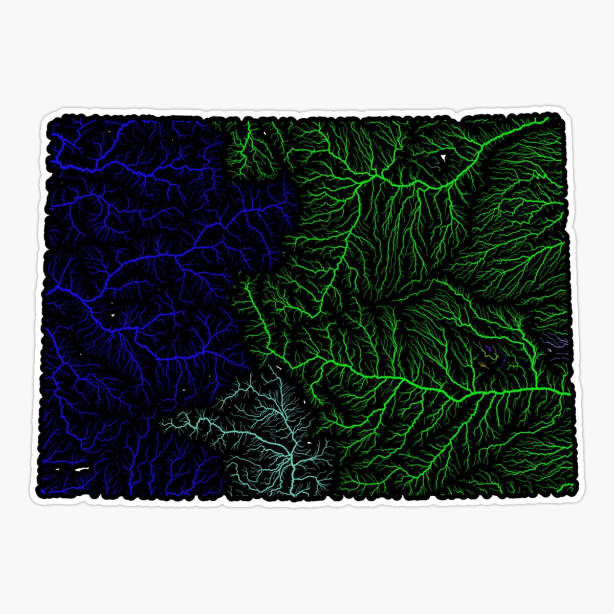 Maneki Colorado River Basin Map In Rainbow Colours With Black ...