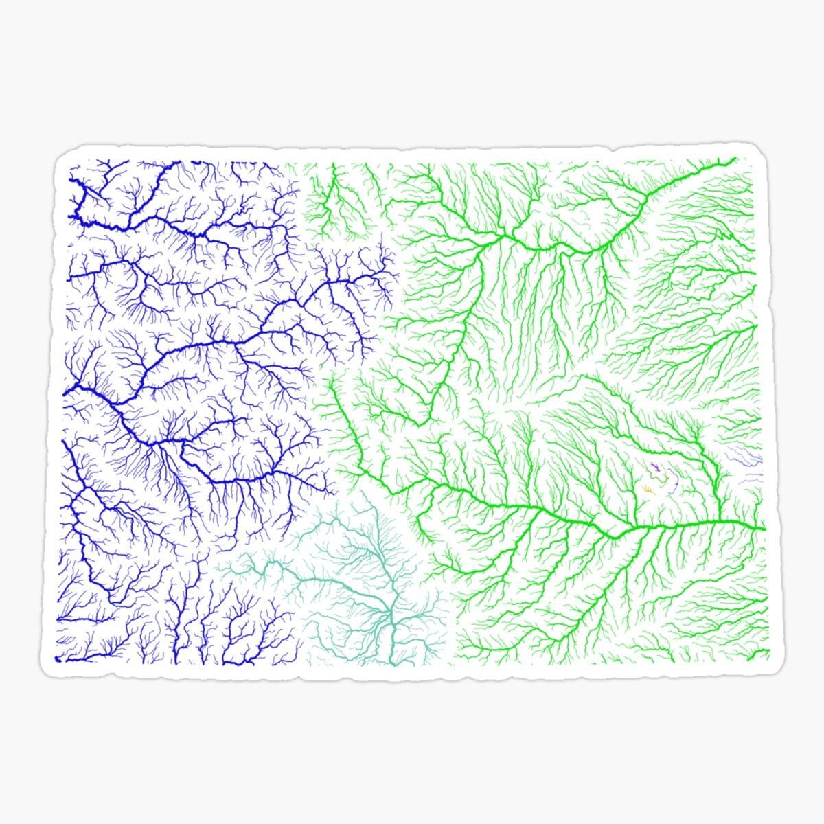 Maneki Colorado River Basin Map In Rainbow Colours With White ...