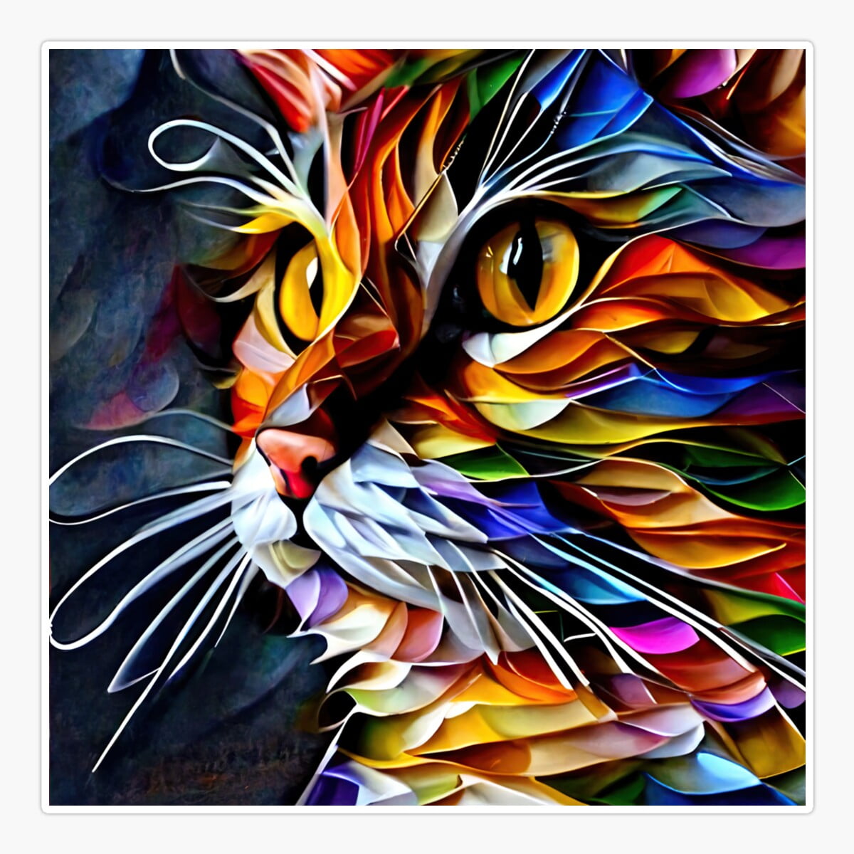 Maneki Colored Cat Sticker, Phone Decal Water Bottle Stickers Car ...