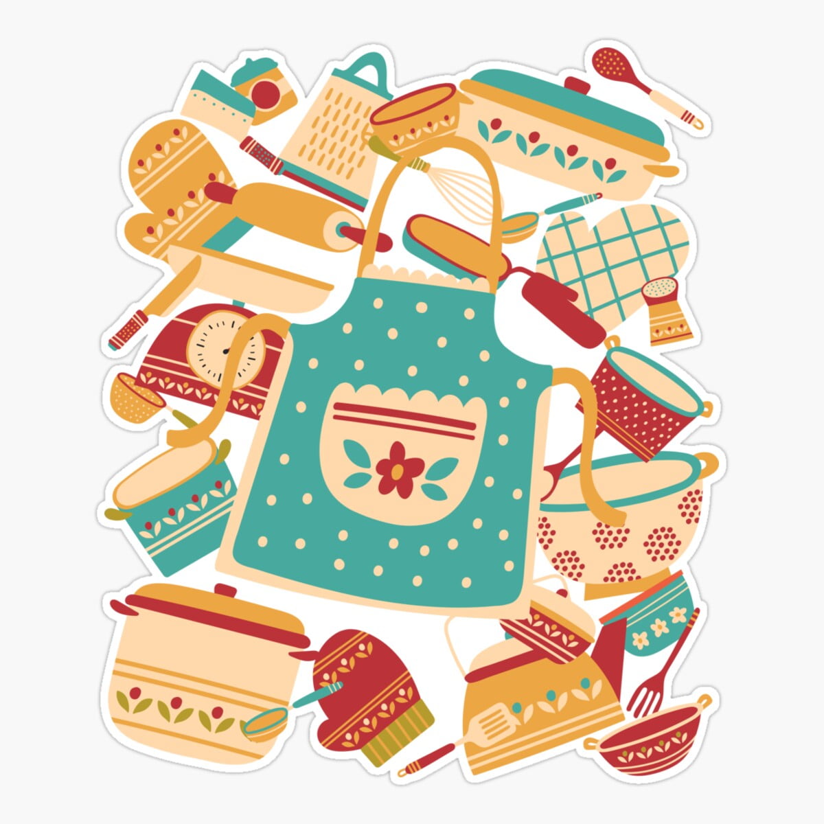 Maneki Colorul Cooking Sticker, Phone Decal Water Bottle Stickers Car ...