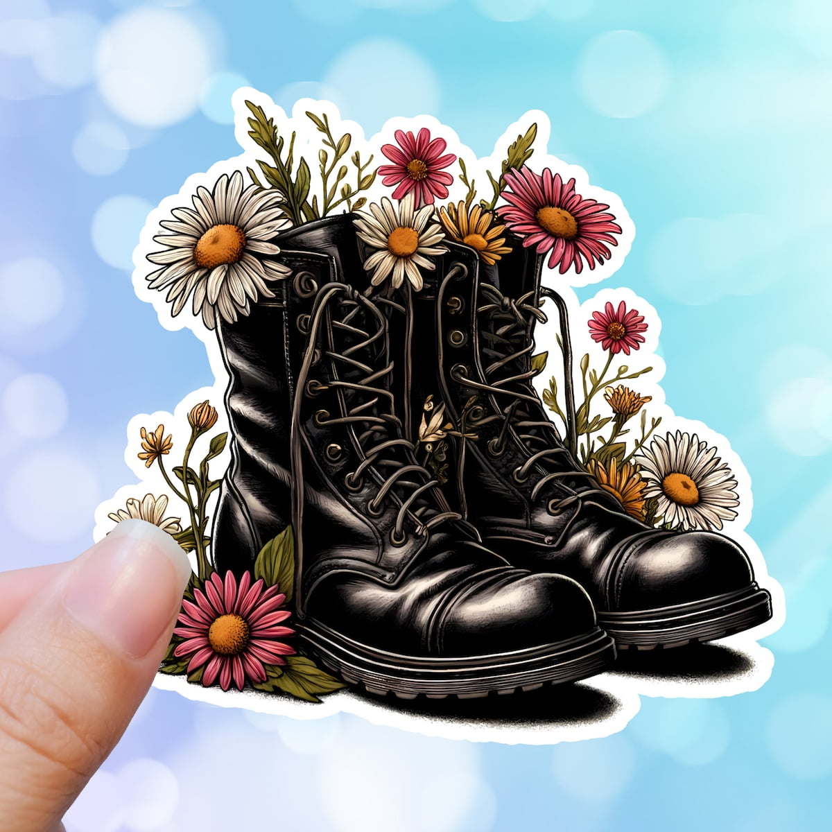 Maneki Combat Boots Sticker Boots Military Sticker Army Blue Collar ...