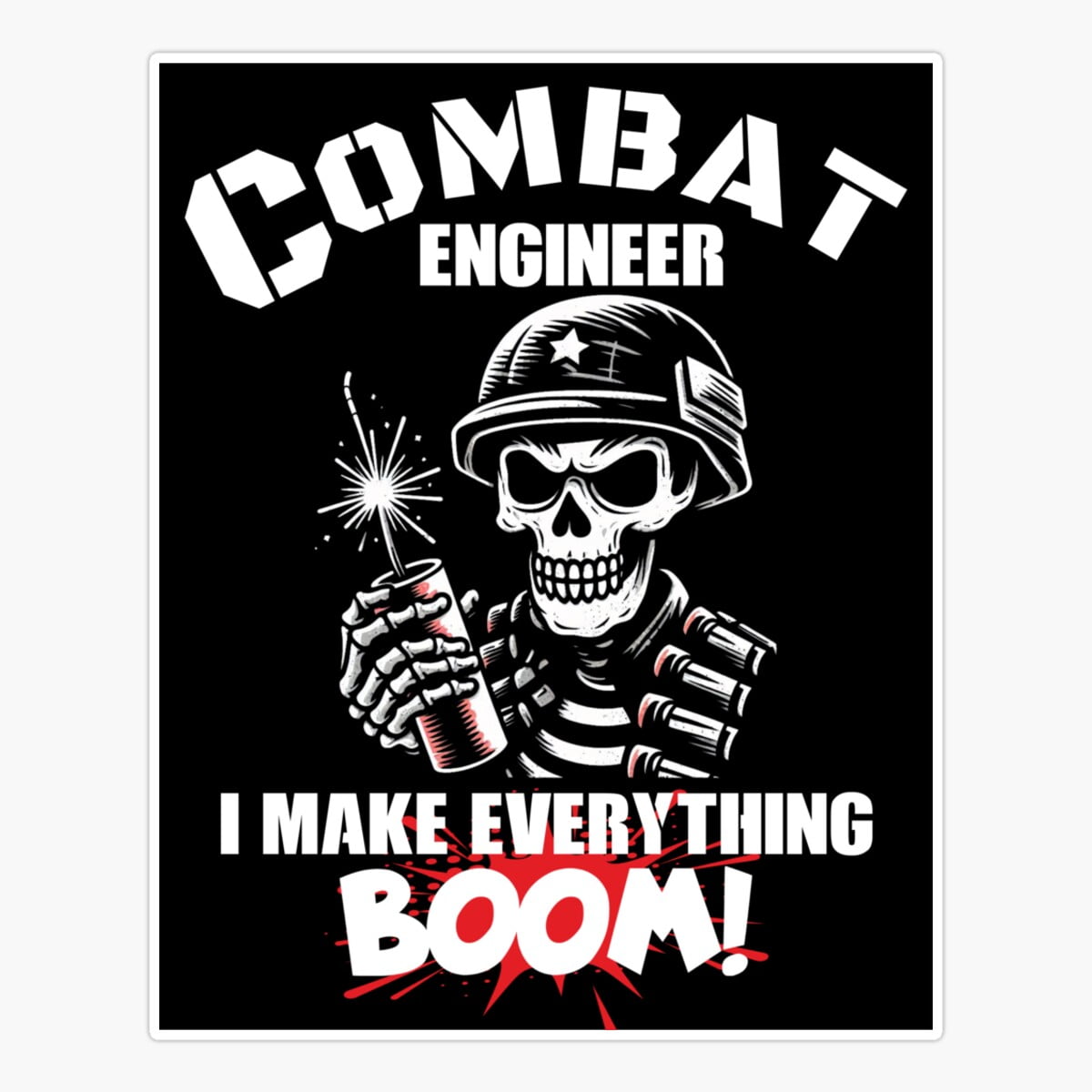 Maneki Combat Engineer Skeleton Er, Phone Decal Water Bottle Stickers ...