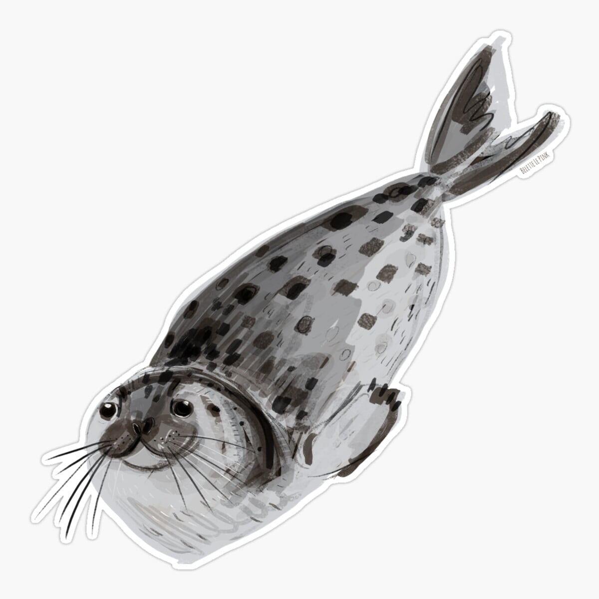 Maneki Common Seal Sticker, Phone Decal Water Bottle Stickers Car ...