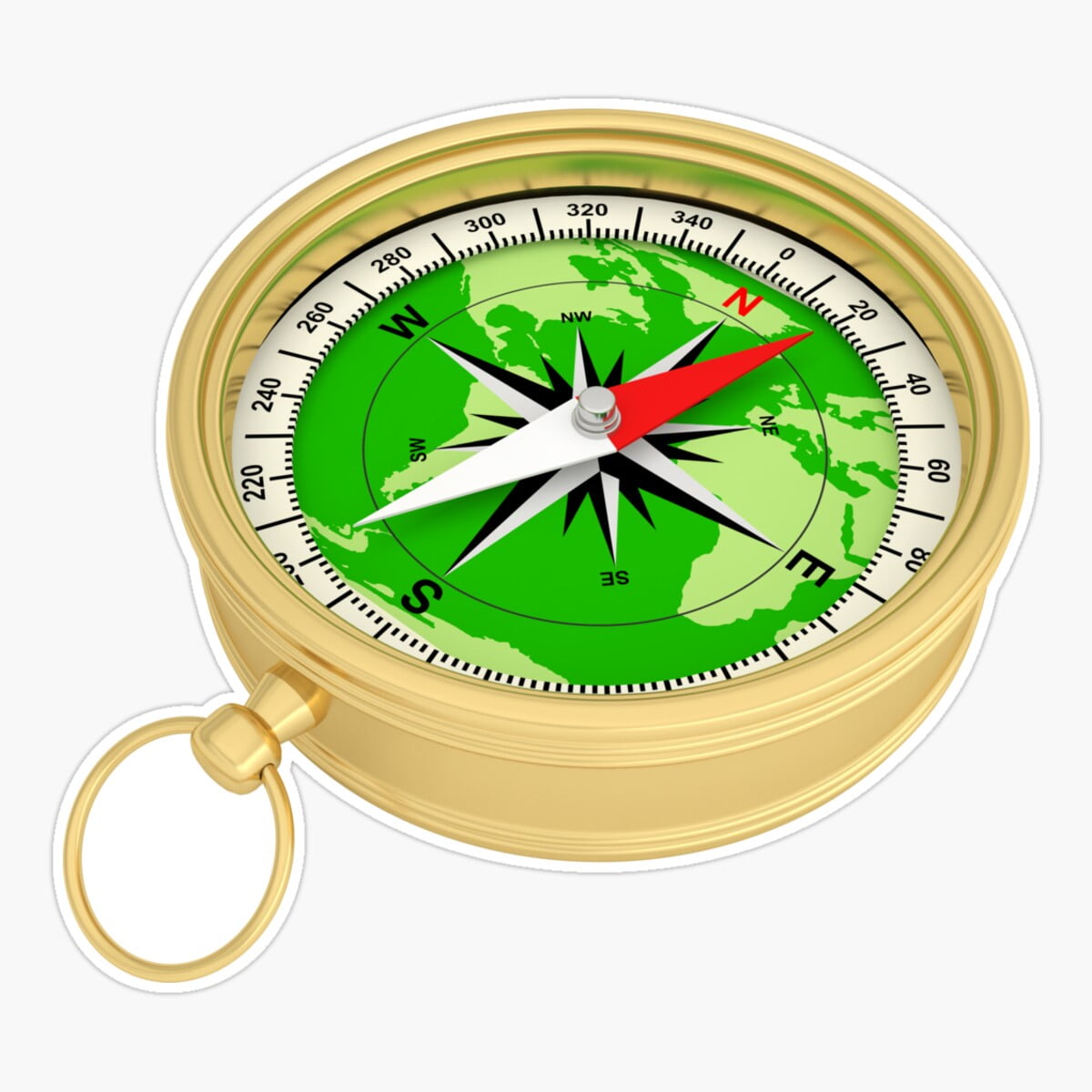 Maneki Comp Orientation Direction Navigation Sticker, Phone Decal Water ...