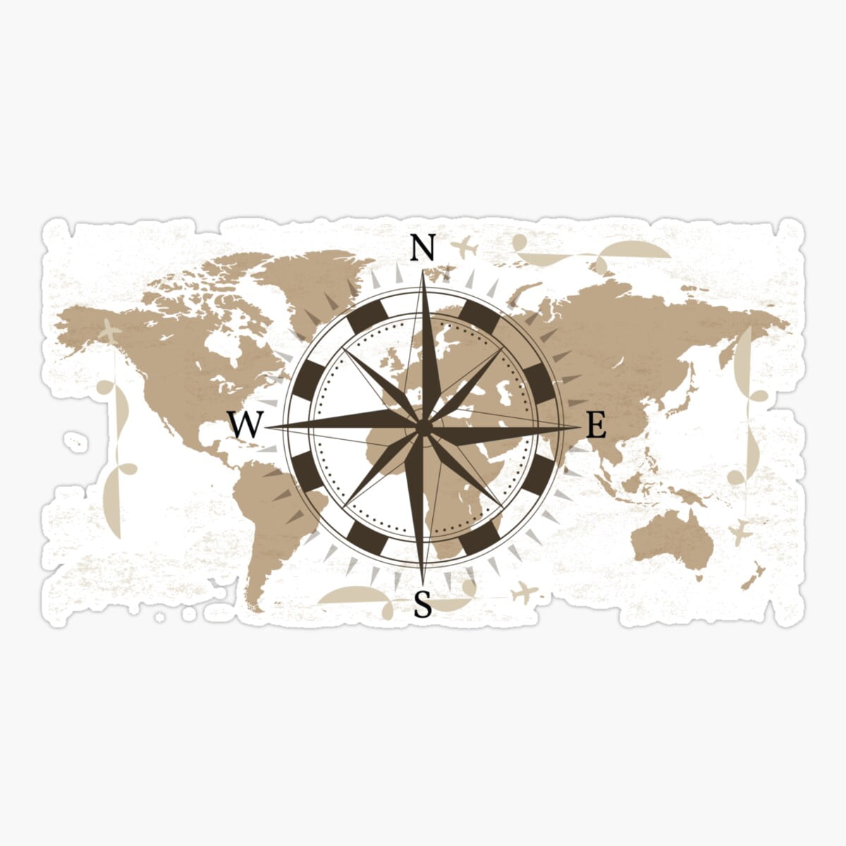 Maneki Comp Overlapping World Map Design Or Print Sticker, Phone Decal ...