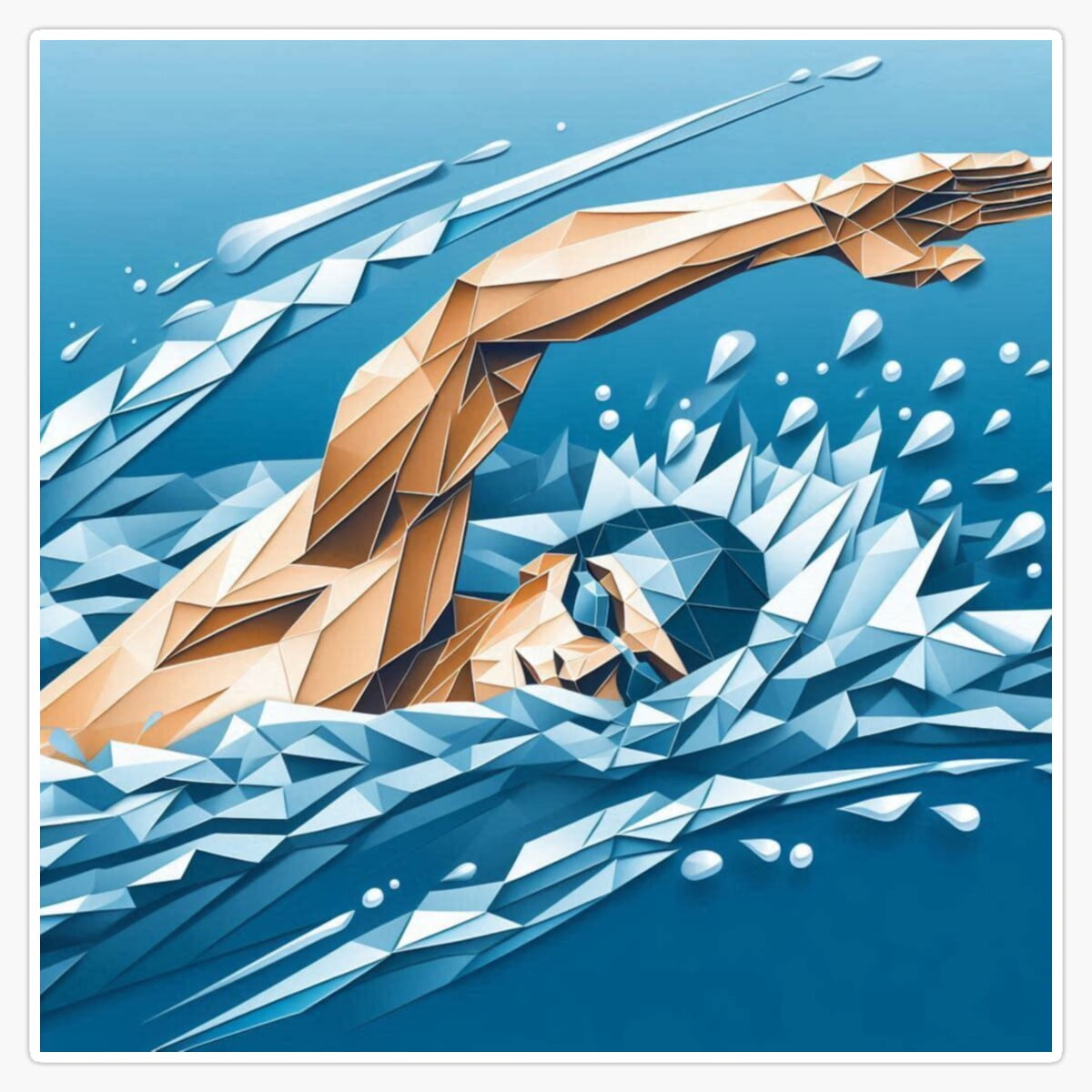 Maneki Competitive Swimmer - Freestyle Er, Phone Decal Water Bottle ...