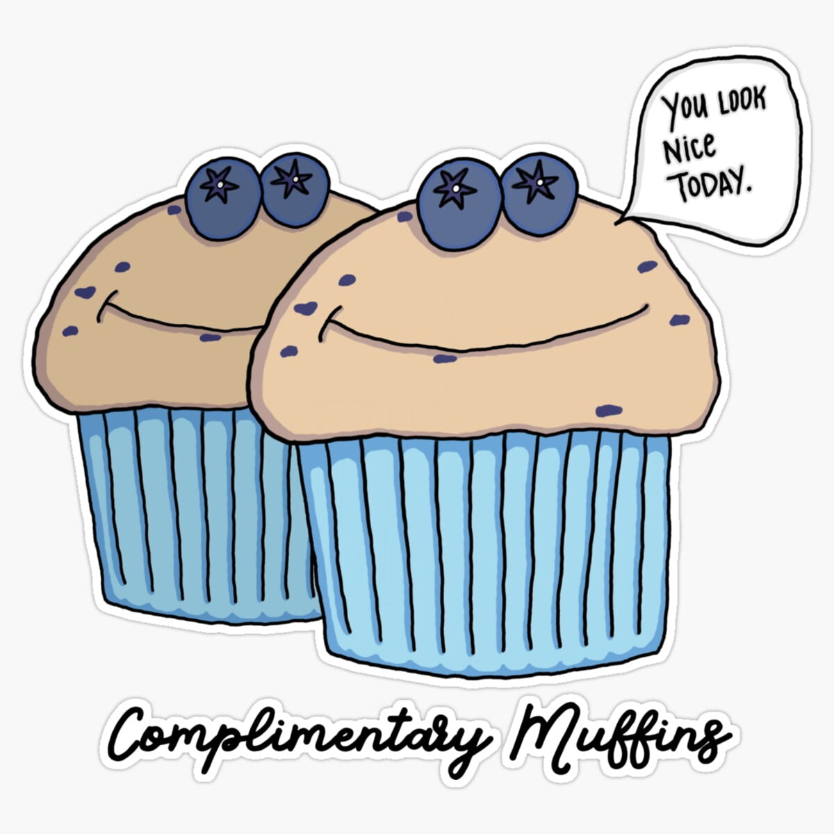 Maneki Complimentary Muffins Er, Phone Decal Water Bottle Stickers Car ...