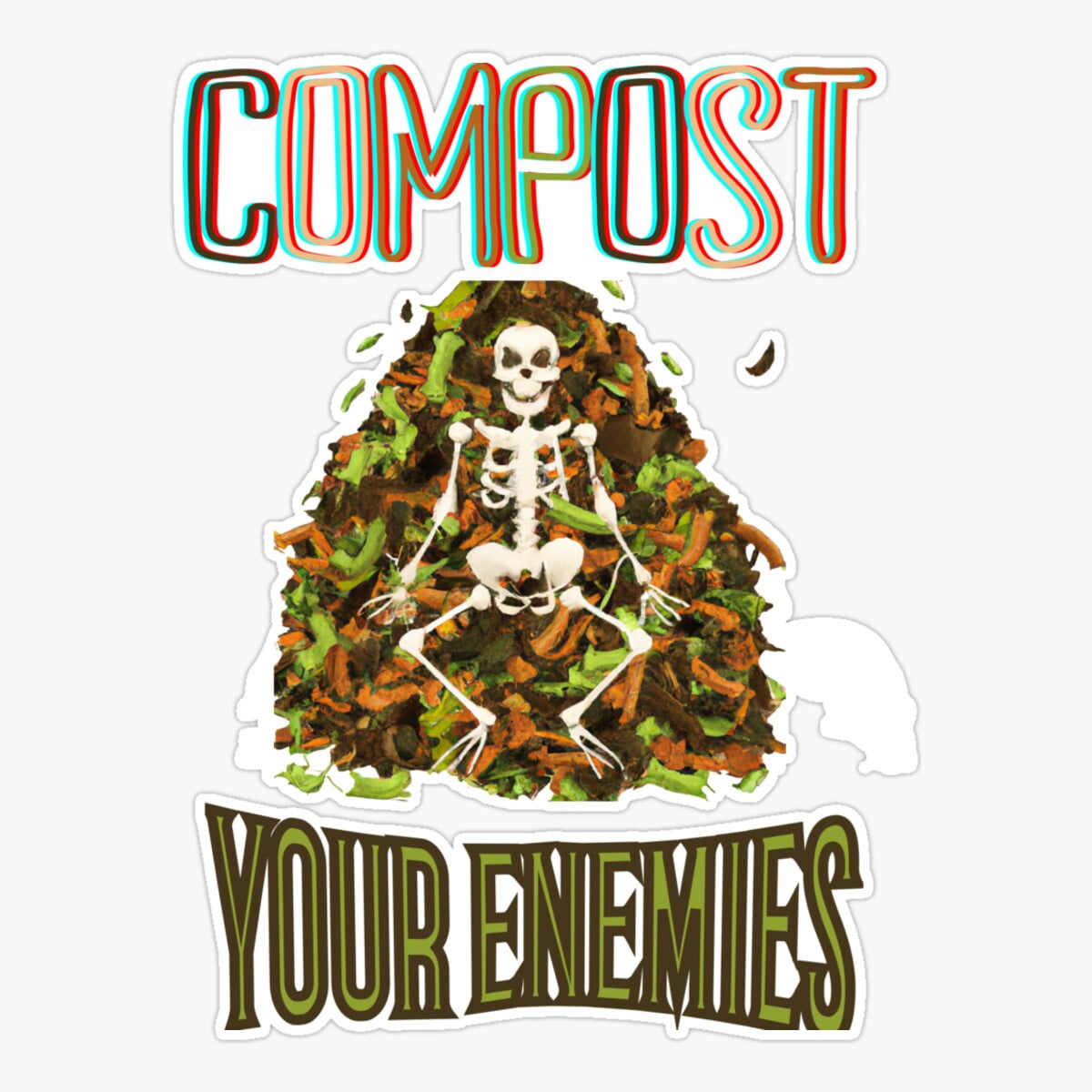 Maneki Compost Your Enemies, Halloween, Er, Phone Decal Water Bottle ...