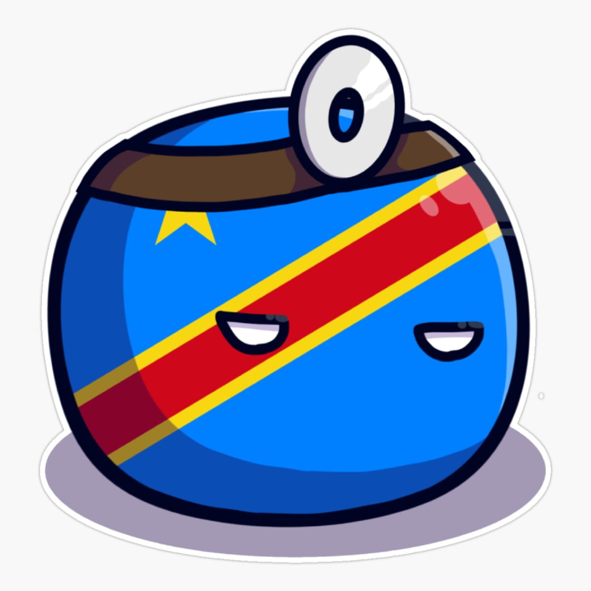 Maneki Congoball (Countryball) Sticker, Phone Decal Water Bottle ...