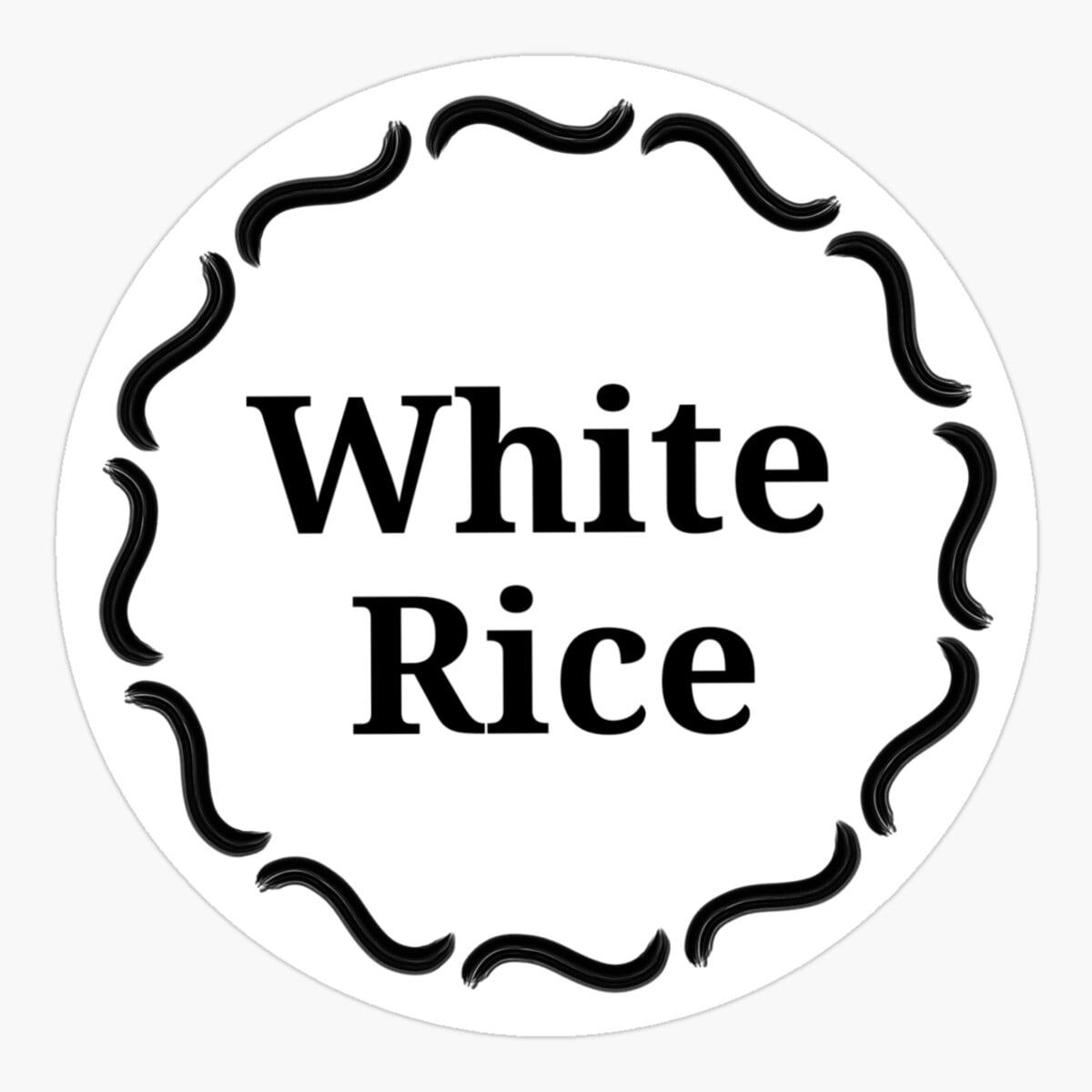 Maneki Container Label - White Rice Sticker, Phone Decal Water Bottle ...