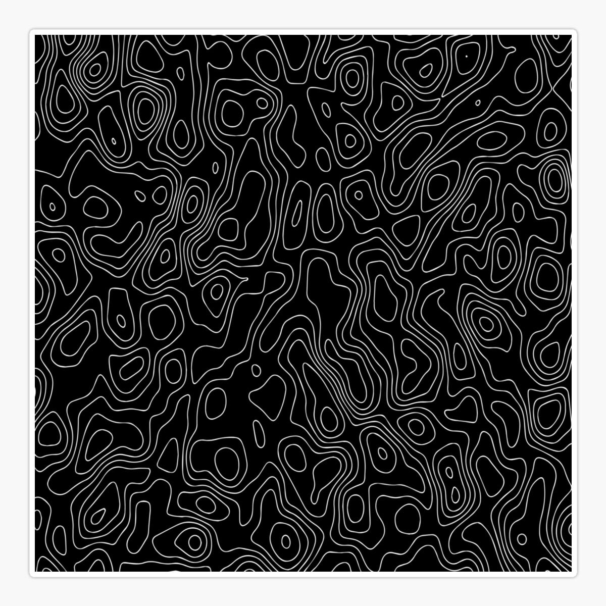 Maneki Contour Map Black Sticker, Phone Decal Water Bottle Stickers Car ...