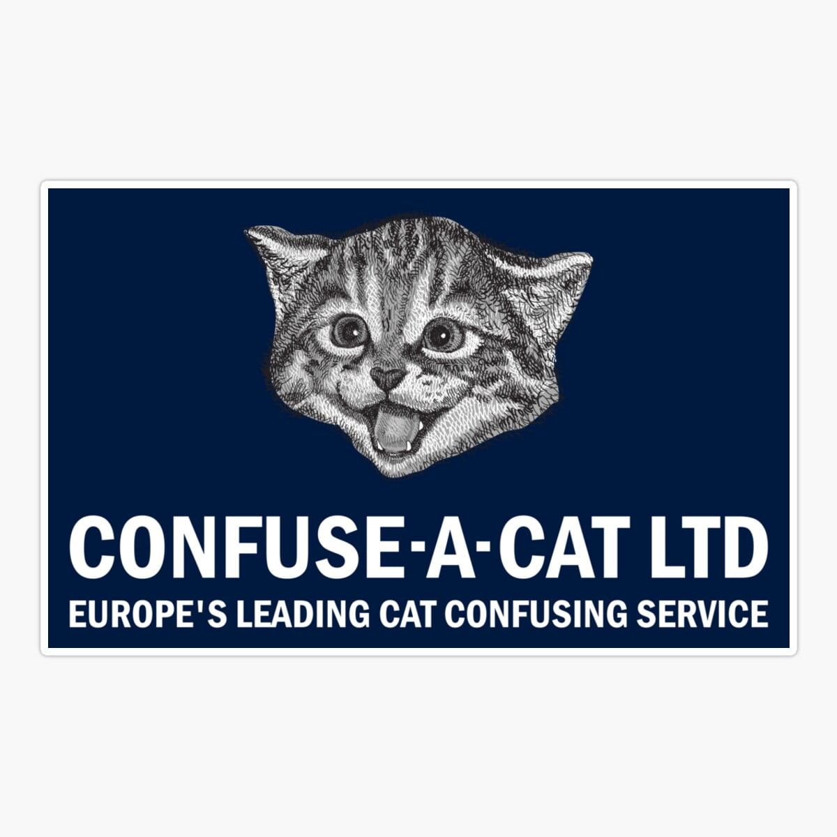 Maneki Conuse A Cat - Monty Python - White Sticker, Phone Decal Water ...