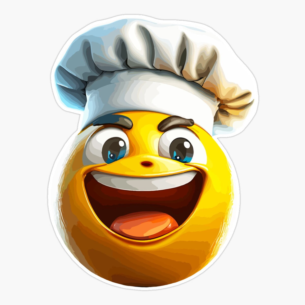 Maneki Cook Emoji Sticker, Phone Decal Water Bottle Stickers Car Decals ...