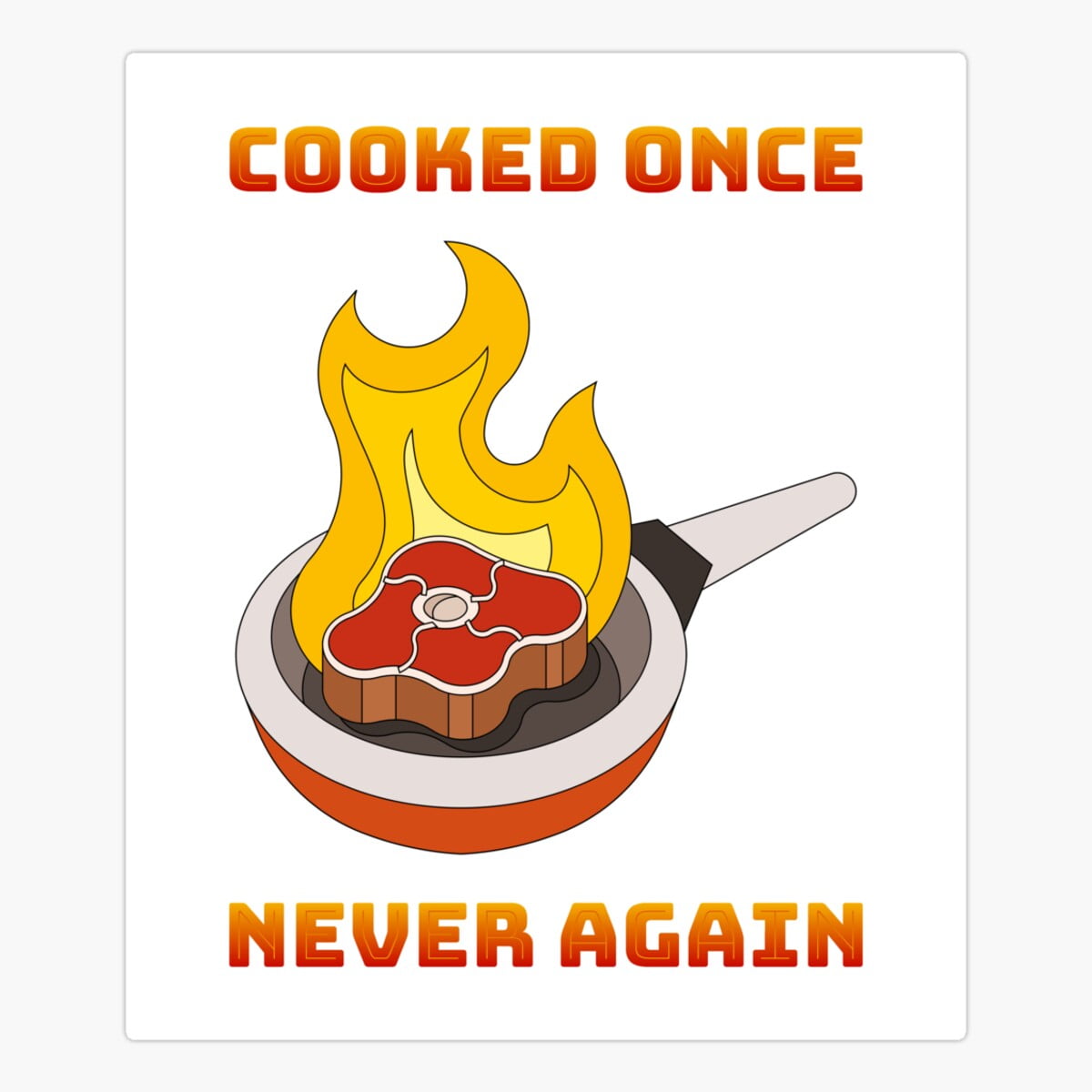 Maneki Cooked Once, Never Again – Unny Cooking Design Sticker, Phone ...