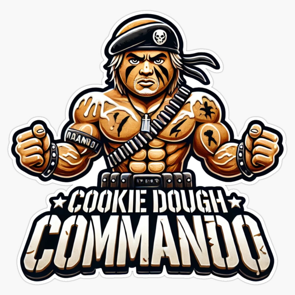 Maneki Cookie Dough Commando - Funny Holiday Warrior Er, Phone Decal ...