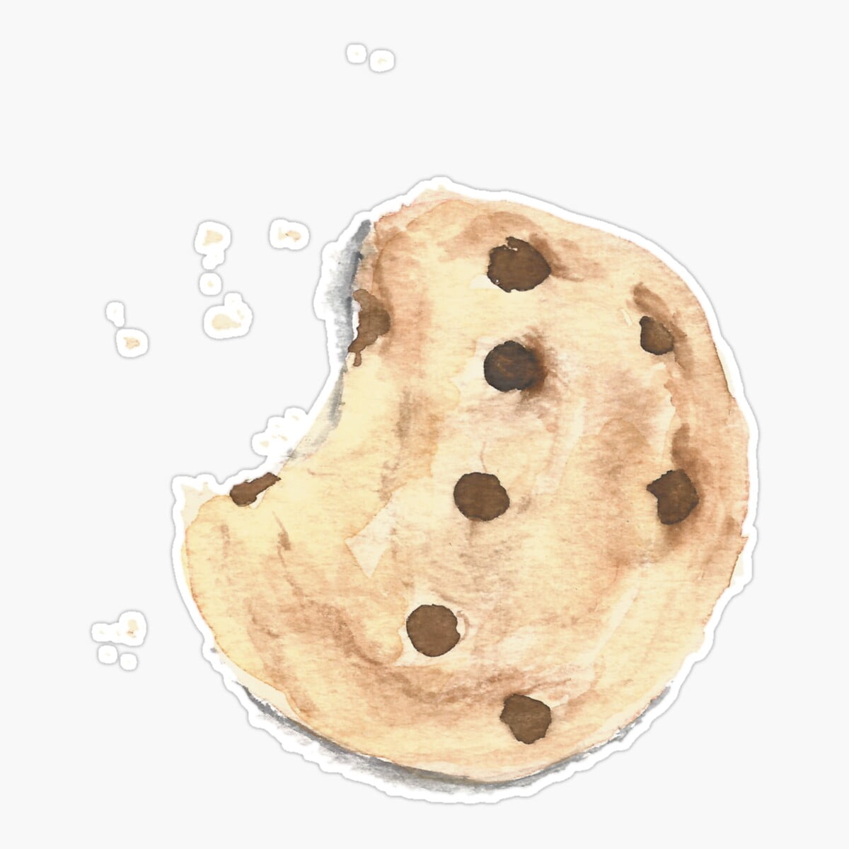 Maneki Cookie With Chocolate Chips Sticker, Phone Decal Water Bottle ...