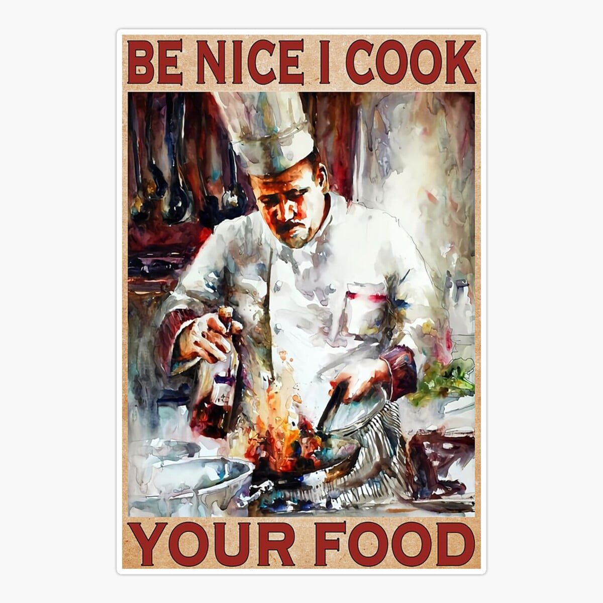 Maneki Cooking Be Nice I Cook Your Ood Sticker, Phone Decal Water ...