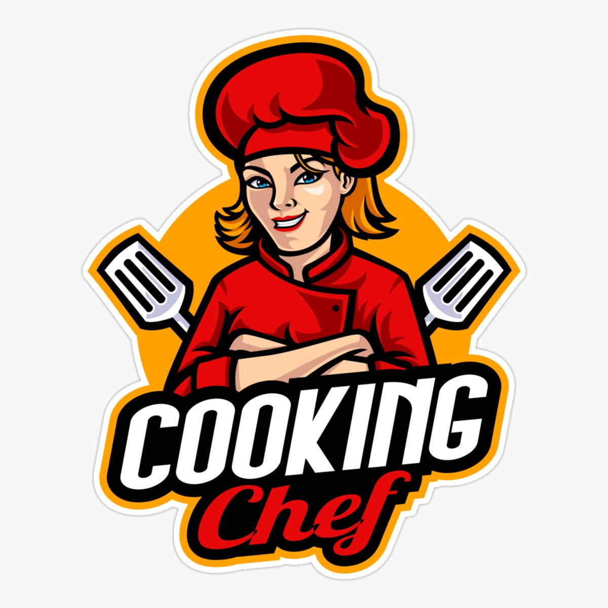 Maneki Cooking Che Woman Sticker, Phone Decal Water Bottle Stickers Car ...