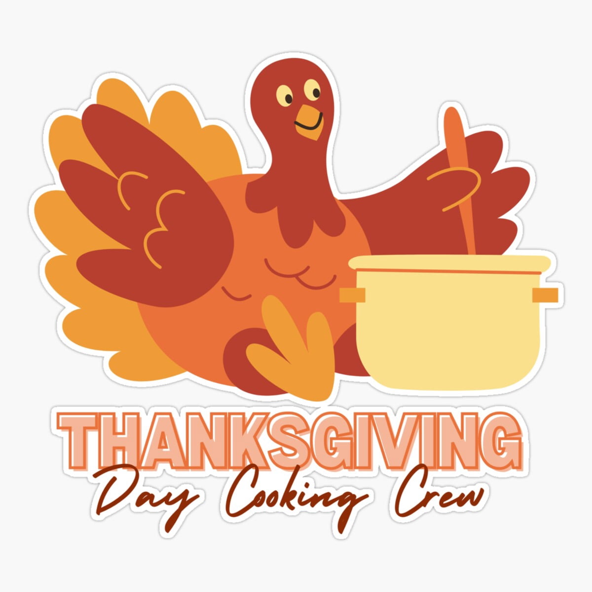 Maneki Cooking Crew Turkey Sticker, Phone Decal Water Bottle Stickers ...