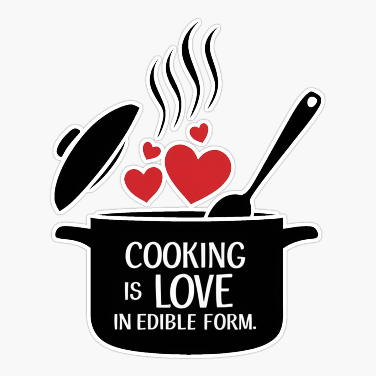 Maneki Cooking Is Love In Edible Orm. Sticker, Phone Decal Water Bottle ...