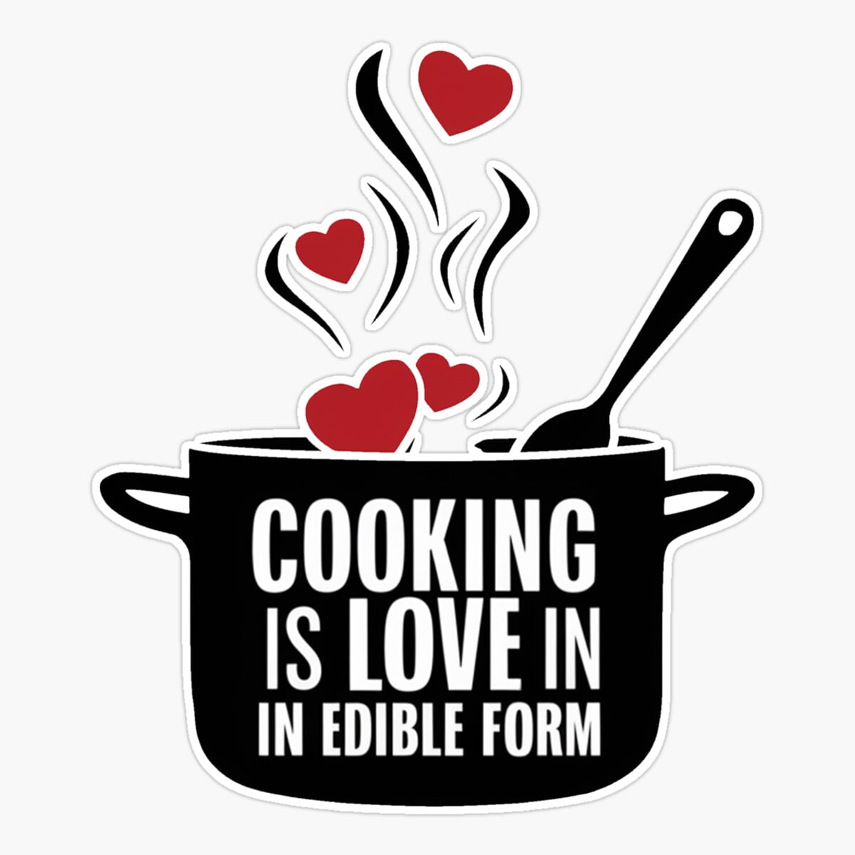 Maneki Cooking Is Love In Edible Orm. Sticker, Phone Decal Water Bottle ...