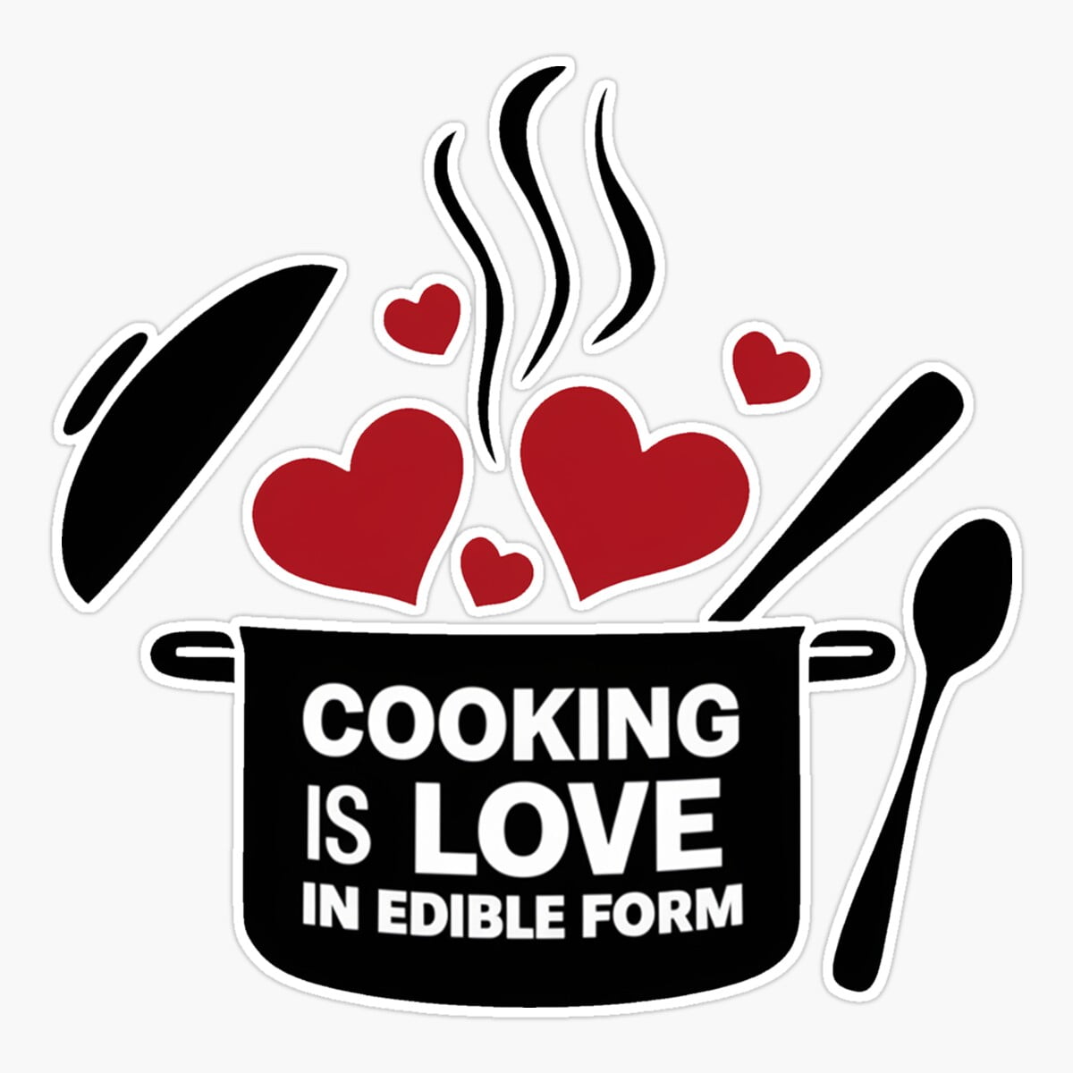 Maneki Cooking Is Love In Edible Orm. Sticker, Phone Decal Water Bottle ...