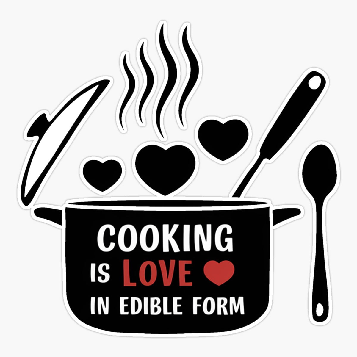 Maneki Cooking Is Love In Edible Orm. Sticker, Phone Decal Water Bottle ...