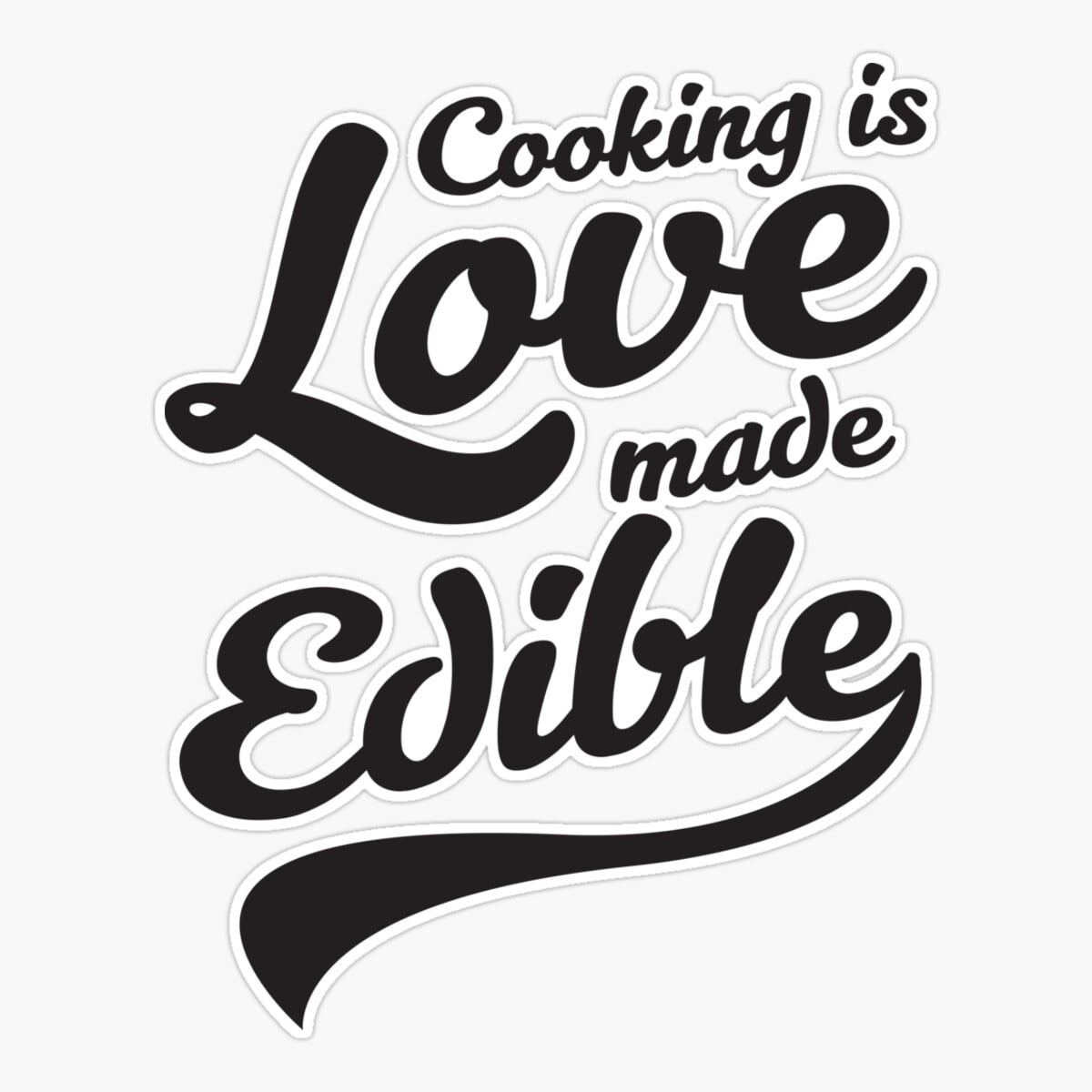 Maneki Cooking Is Love Made Edible Sticker, Phone Decal Water Bottle ...