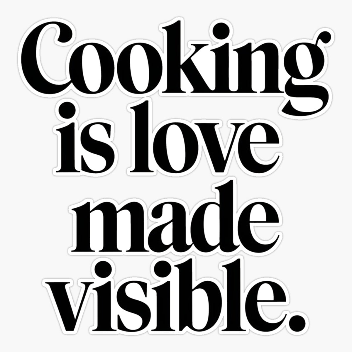Maneki Cooking Is Love Made Visible Sticker, Phone Decal Water Bottle ...