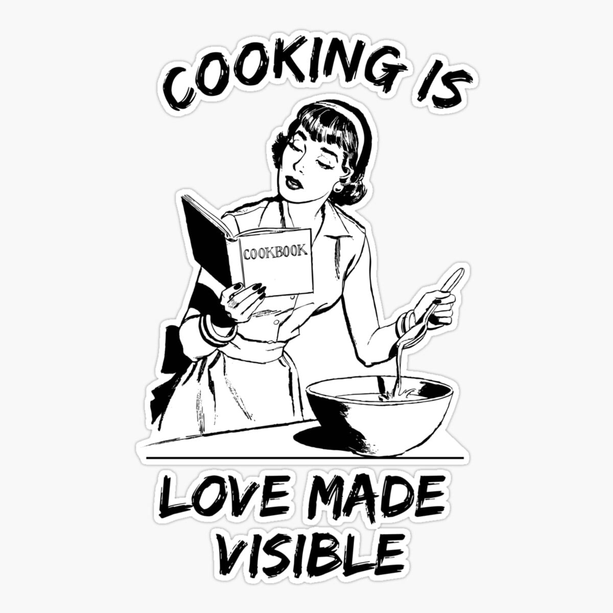 Maneki Cooking Is Love Made Visible | Vintage Sticker, Phone Decal ...