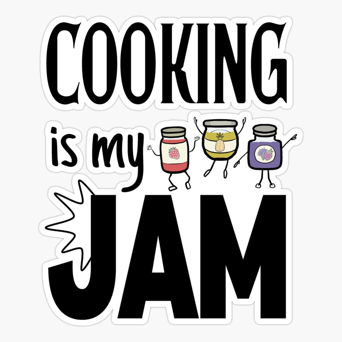 Maneki Cooking Is My Jam - Culinary Artist Sticker, Phone Decal Water ...