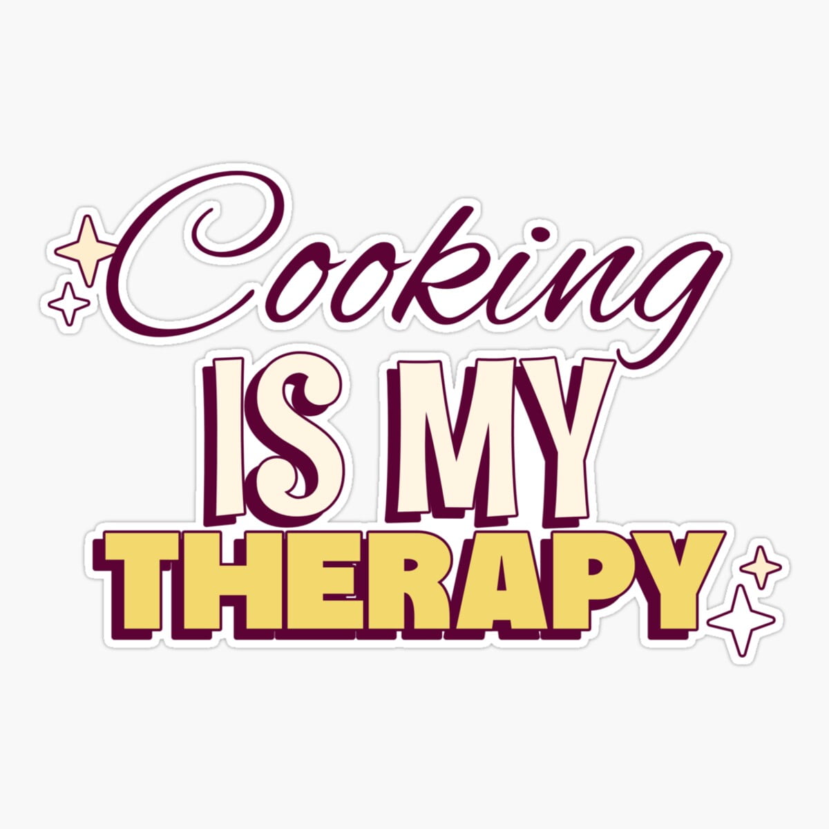 Maneki Cooking Is My Therapy, Cook Ood Hobby Sticker, Phone Decal Water ...