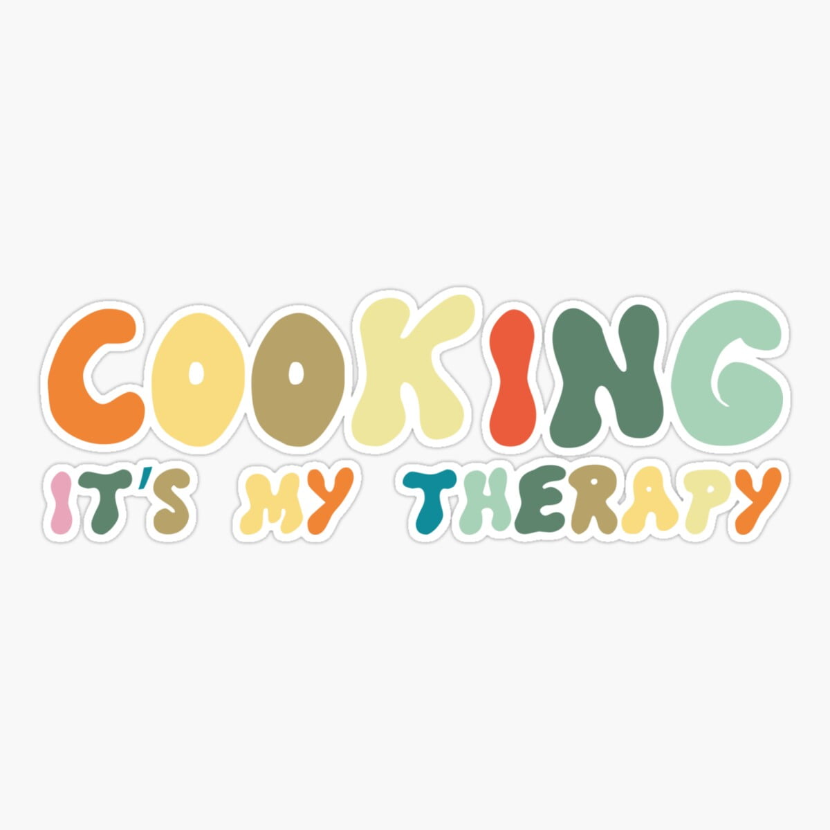 Maneki Cooking It'S My Therapy Unny Cooking Che Git Sticker, Phone ...