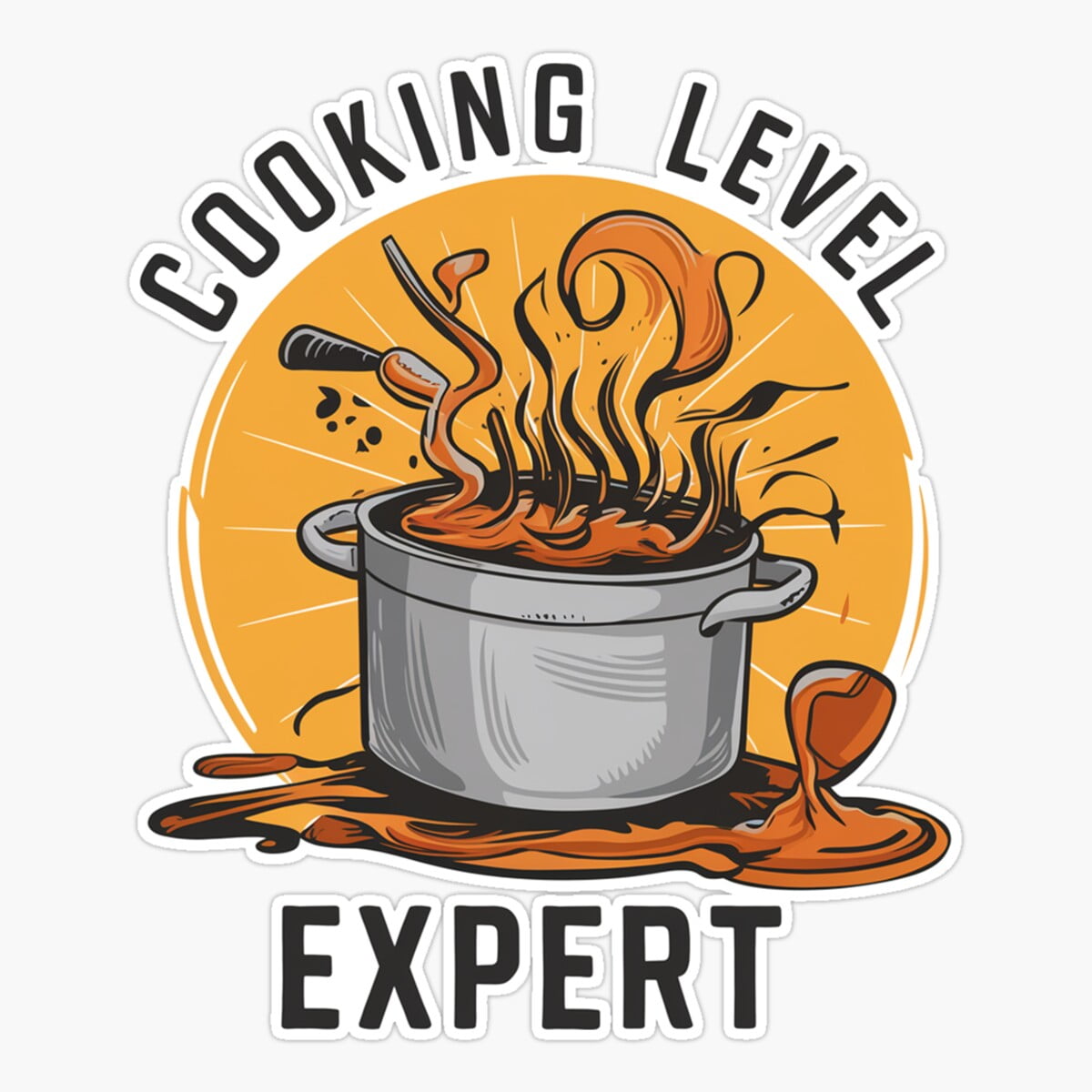 Maneki Cooking Level Expert Badge Sticker, Phone Decal Water Bottle ...