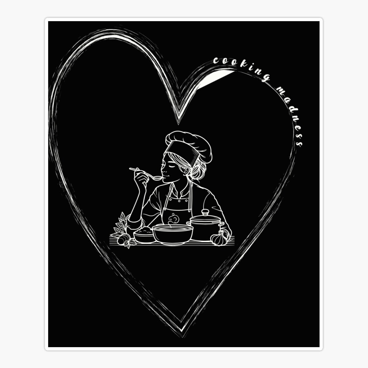 Maneki Cooking Madness Cooking Lovers Cooking Woman Che Sticker, Phone ...