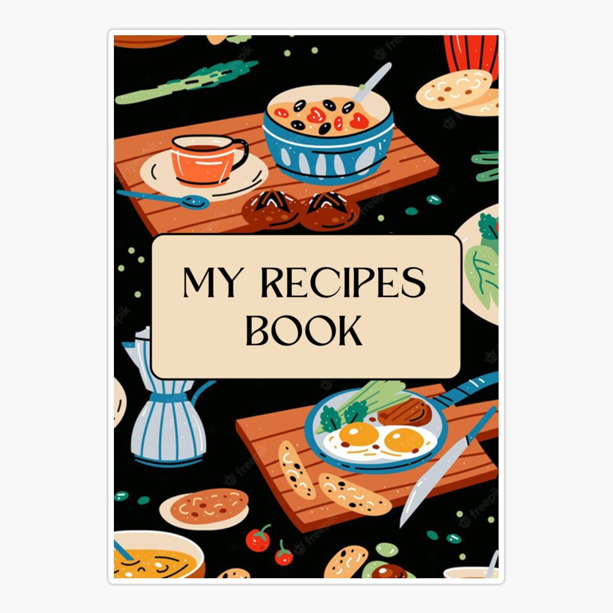 Maneki Cooking Recipes Notebook Book Che Sticker, Phone Decal Water ...