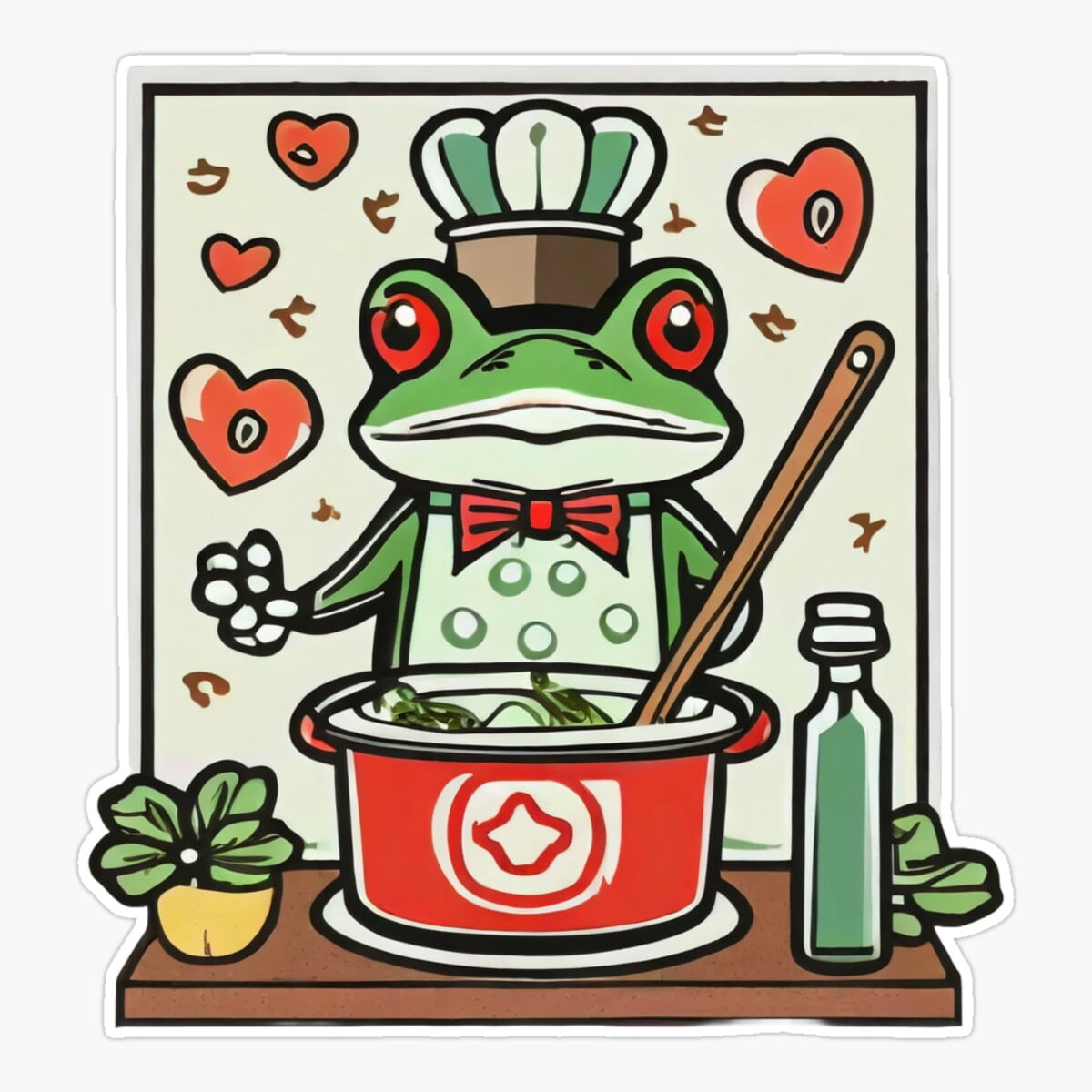Maneki Cooking Rog Sticker, Phone Decal Water Bottle Stickers Car ...