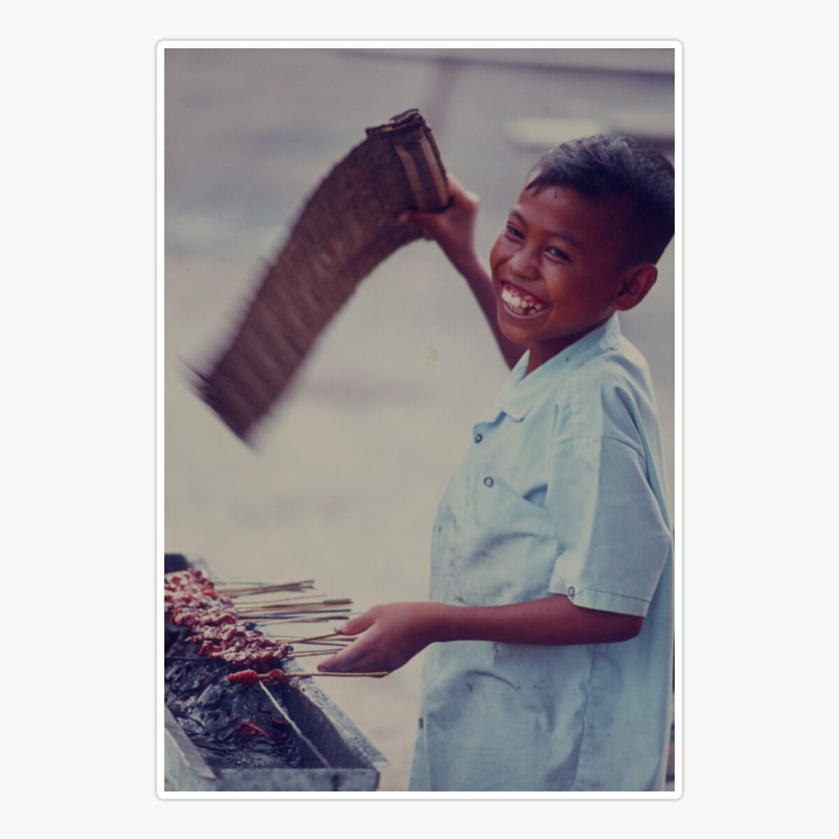 Maneki Cooking Satay Den Pasar Bali Indonesia Sticker, Phone Decal ...