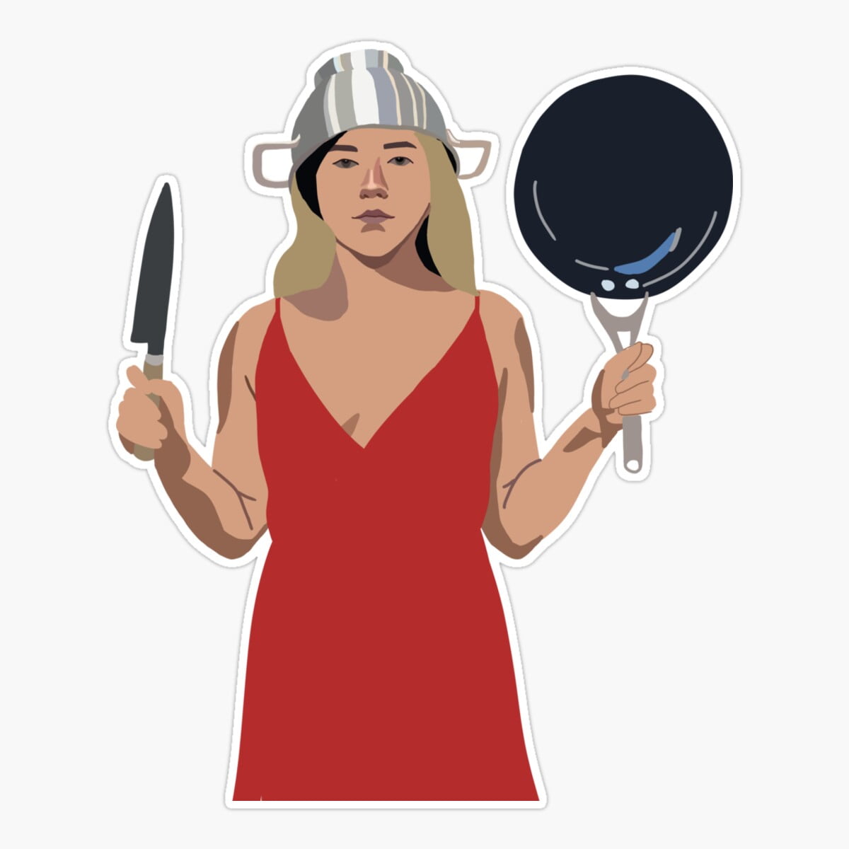 Maneki Cooking With Lo (Without Text) Sticker, Phone Decal Water Bottle ...