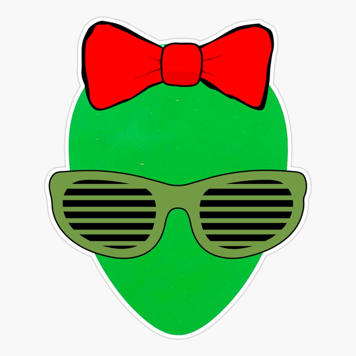 Maneki Cool Alien with Shades and Bow er,Phone Decal Water Bottle ...