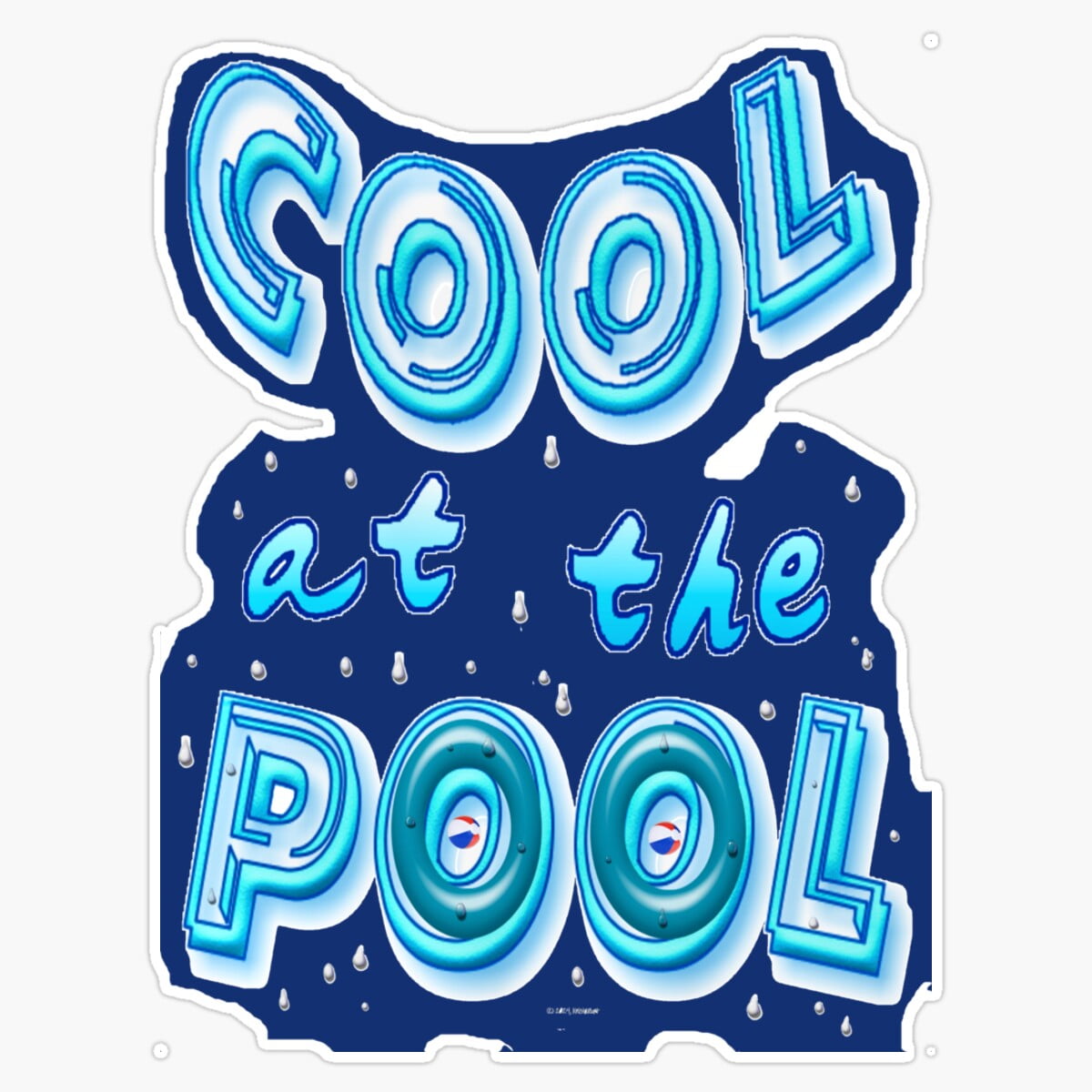 Maneki Cool At The Pool Er, Phone Decal Water Bottle Stickers Car ...