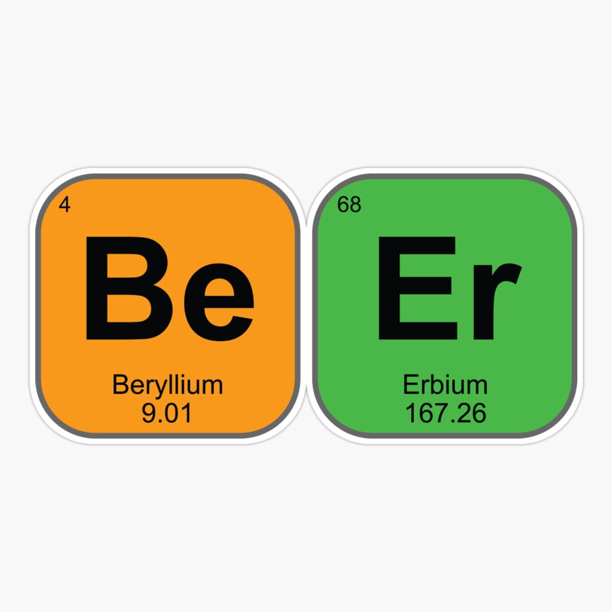 Maneki Cool Beer Lover Erbium Beryllium Er, Phone Decal Water Bottle ...