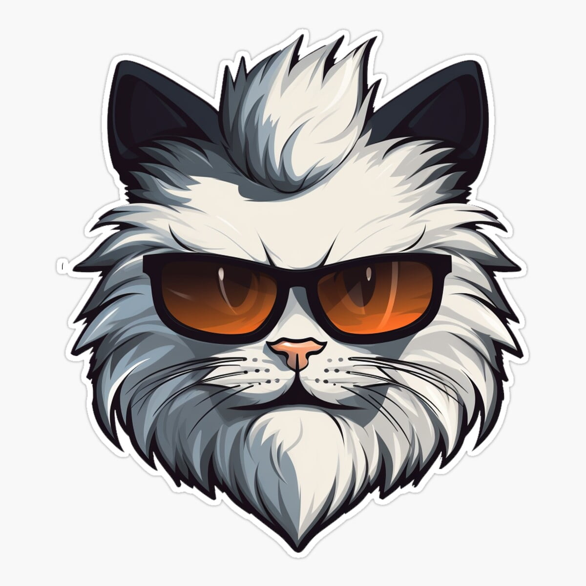 Maneki Cool Cat Laptop Sticker Magnet Pin Git Cute Sticker, Phone Decal ...