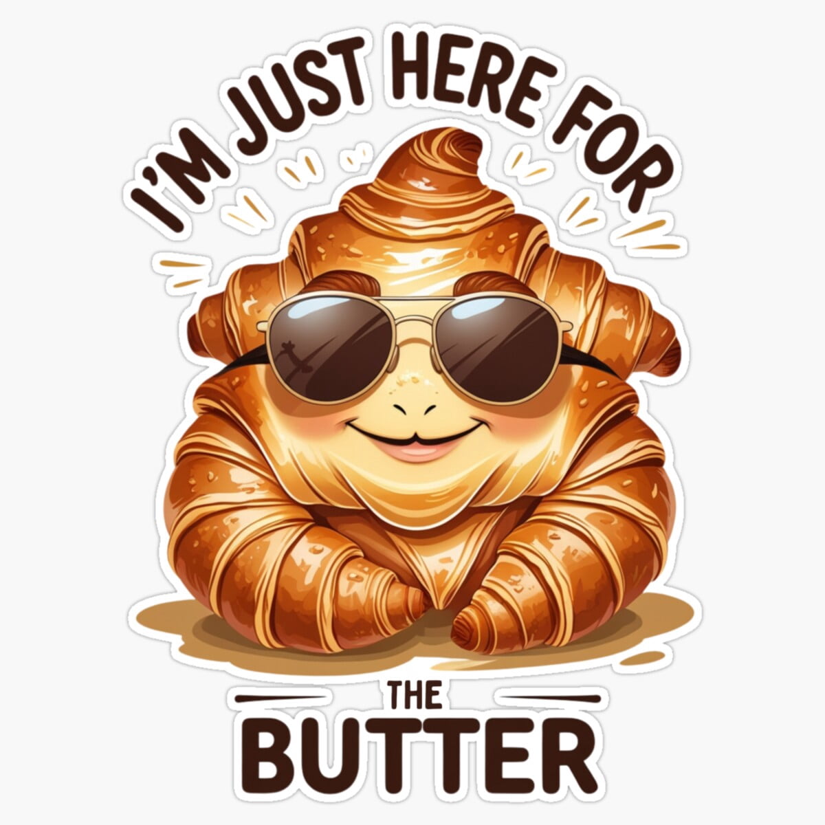 Maneki Cool Croissant – "I'M Just Here For The Er" Funny Food Pun Er ...