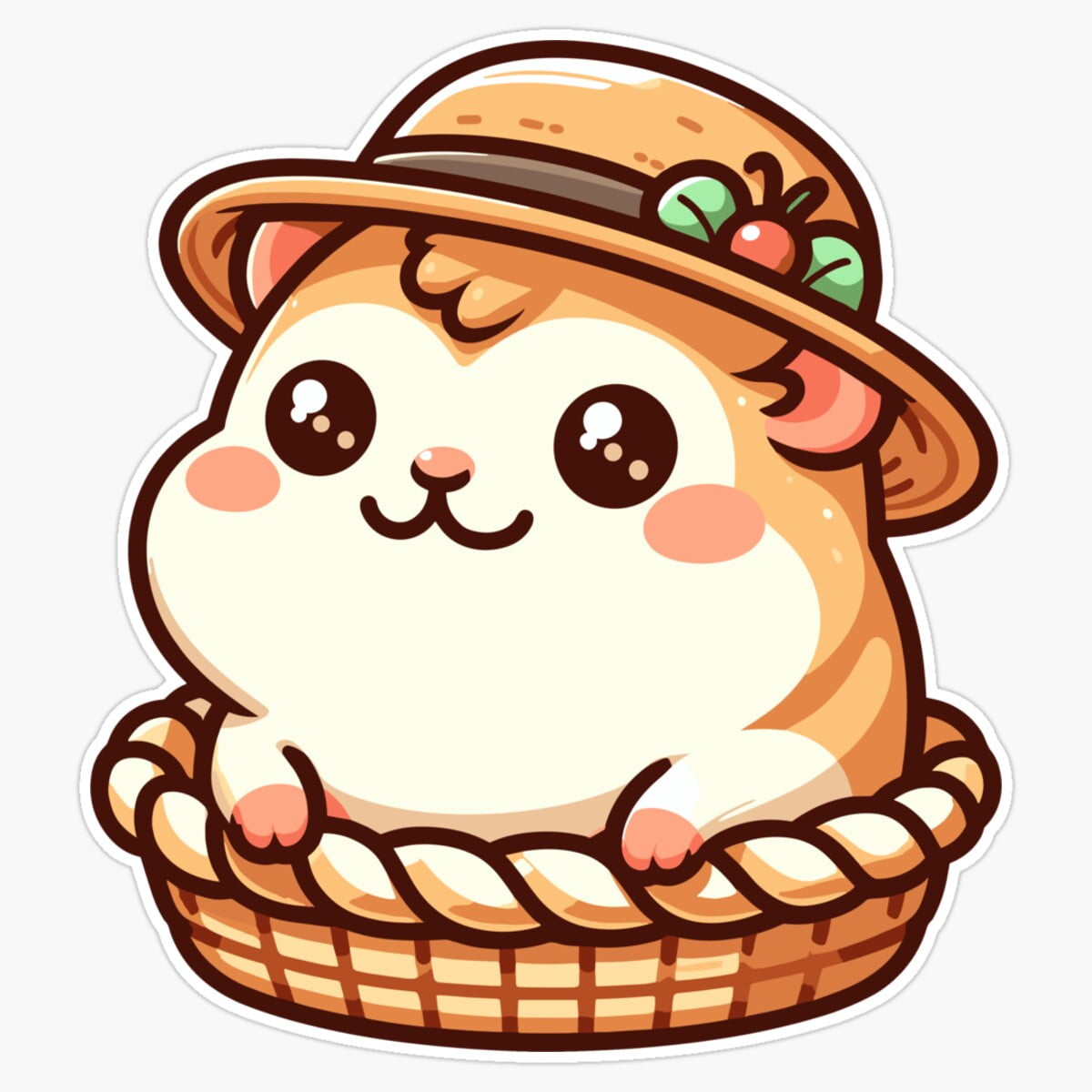 Maneki Cool Hamster In Hat Er, Phone Decal Water Bottle Stickers Car ...