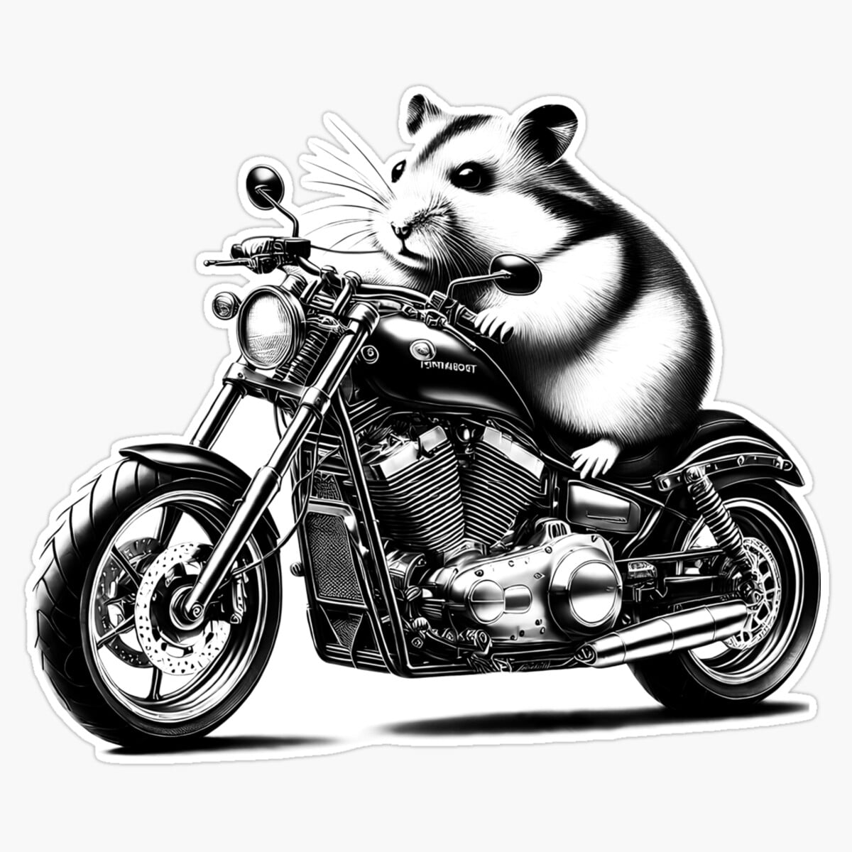 Maneki Cool Hamster Riding A Motorcycle Biker Hamster Lover Er, Phone ...