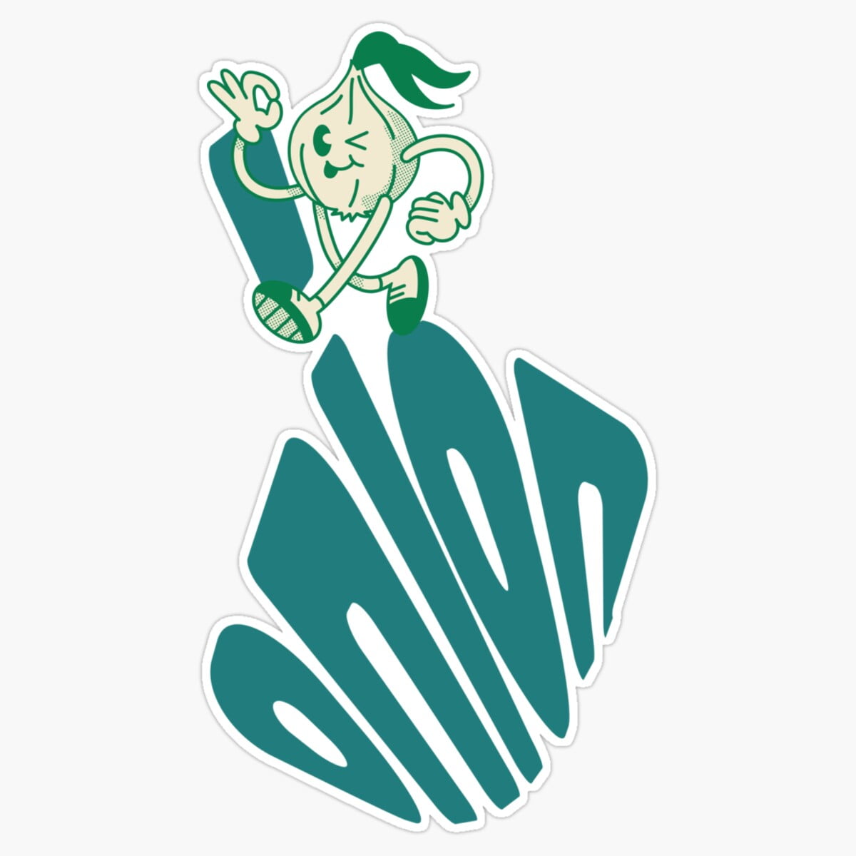 Maneki Cool Onion Mascot Character Design – Retro Style Funky ...