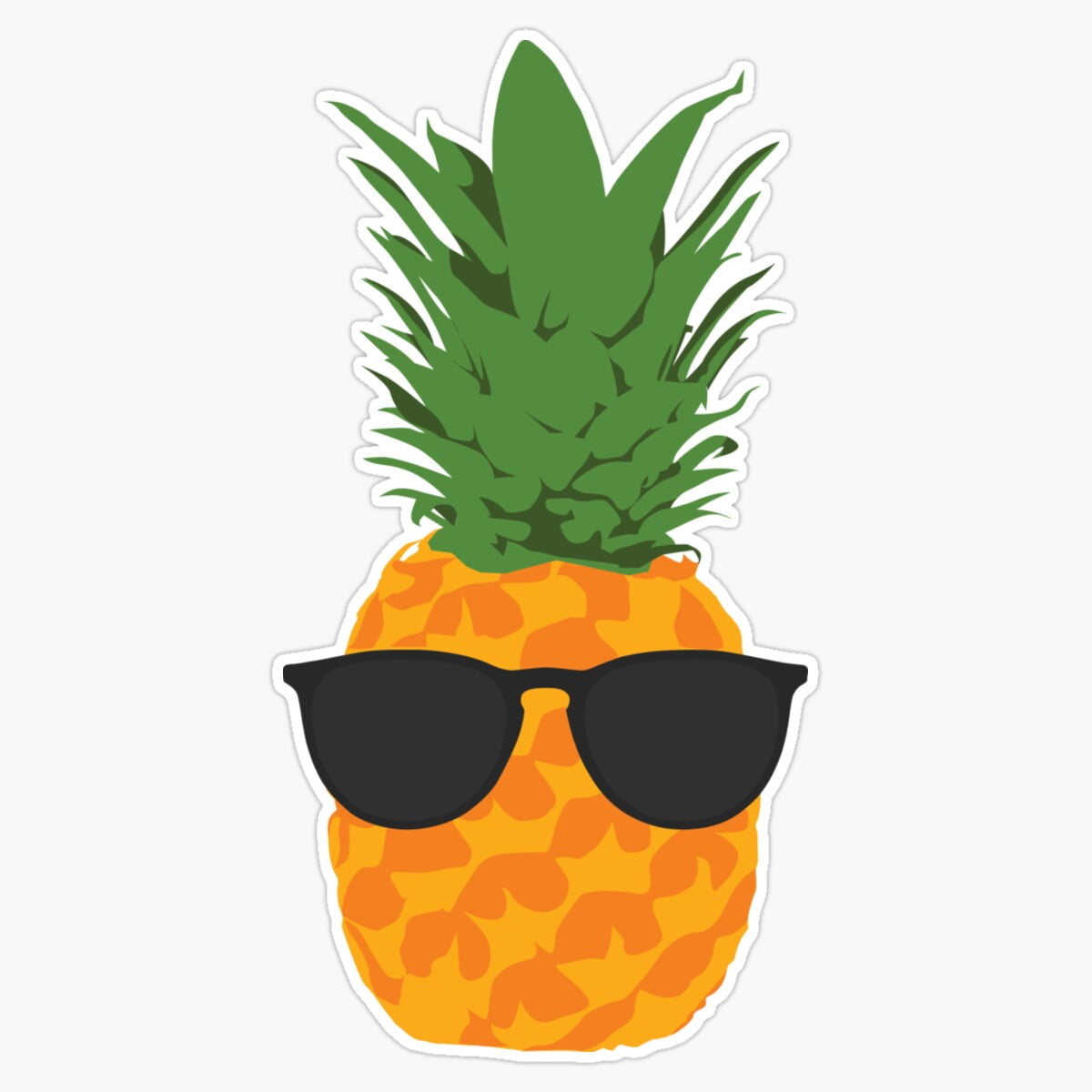 Maneki Cool Pineapple With Sunglasses Er, Phone Decal Water Bottle ...