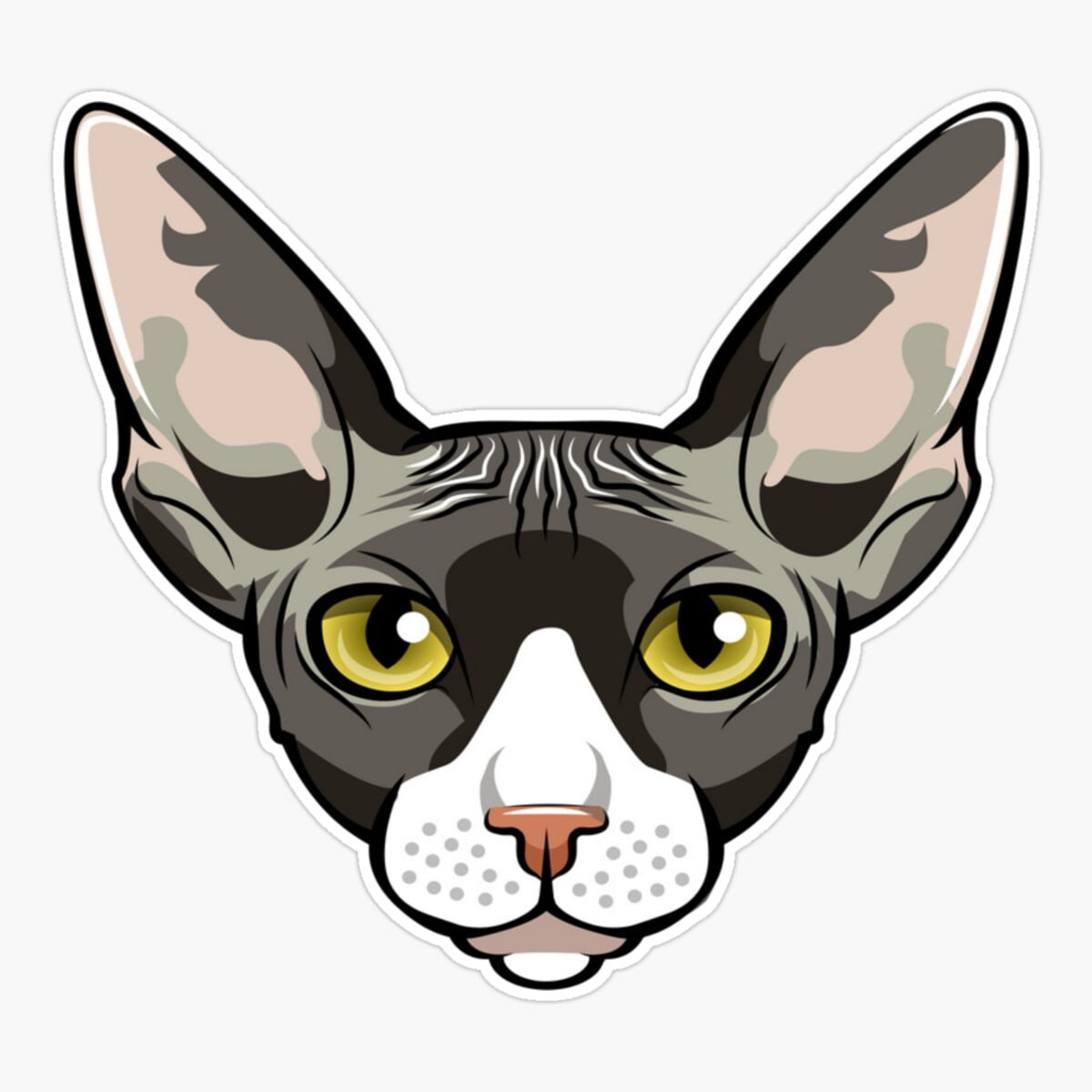 Maneki Cool Sphynx Cat Tee Shirt - T Shirt Git Or Cat Lovers Sticker ...